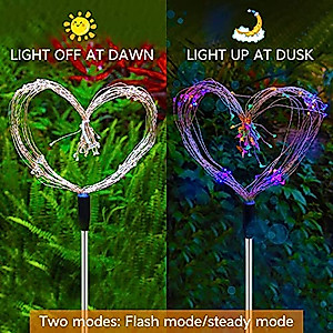 JORETLE Solar Garden Lights, Outdoor Solar Decorative Lights Solar Firework Lights 105 LED Powered 35 Copper Wires String Light, DIY Firework Lights for Garden, Patio, Countyard (2 Pack, Multi-Color)