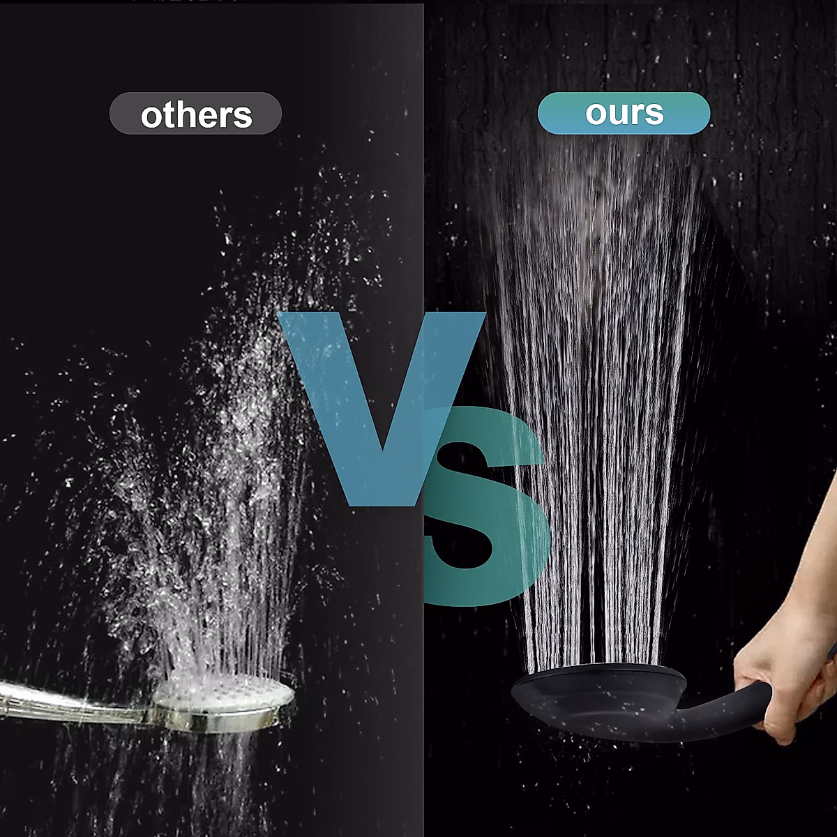 Cobbe 8 Functions Shower Head with handheld, High Pressure Shower Head Set with Hose Adjustable Bracket Rubber Washers (Matte Black)