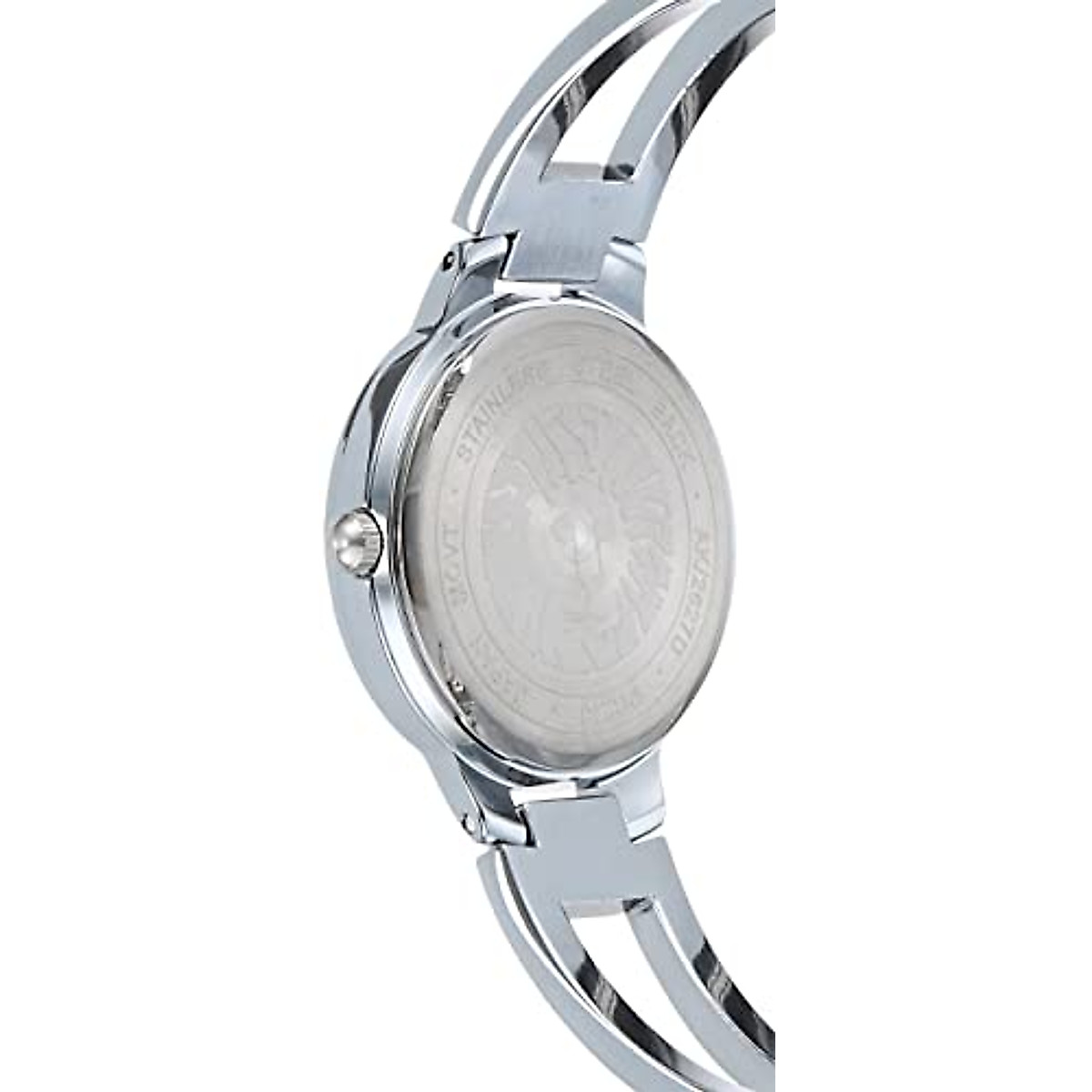 Anne Klein Women's Japanese Quartz Dress Watch with Metal Strap, Silver, 14 (Model: AK/2627BKSV)