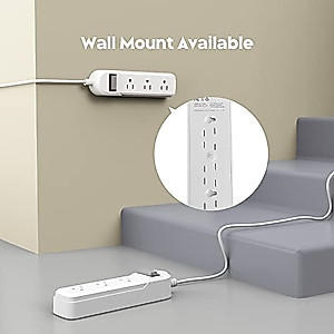 IPX6 Outdoor Power Strip Weatherproof Surge Protector, 9.2 Ft US-Patented Shockproof Extension Cord, 1875W Overloaded Protection Wall Mountable Flat Plug with 3 Outlets for Indoor and Outdoor