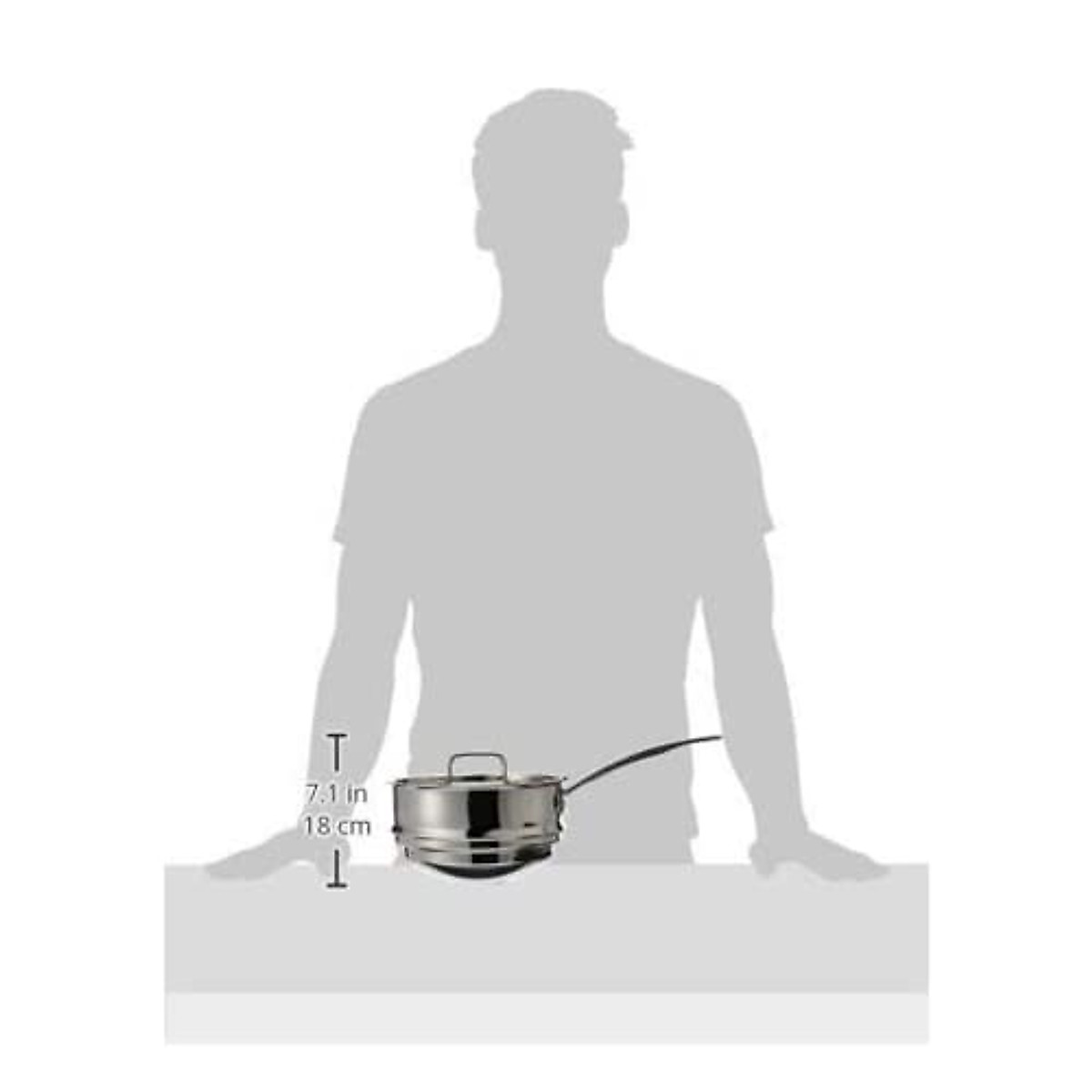 Cuisinart MCP111-20N MultiClad Pro Stainless Skillet, 20-cm, Universal Double Boiler w/Cover