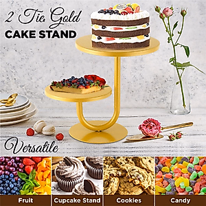 Gold Wedding Cake Stand 10/8", Dessert Table Display Set with Spatula, Cake Stands for Dessert Table, Multipurpose Cake Holder, Cup Cake Tier Stand, Cupcake Stand, Dessert Plate, Dessert Stand