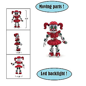 Toysvill FNAF Action Figures Sister Location (Set of 5 pcs), More Than 5 inches [Funtime Freddy Bear, Circus Baby, Ennard, Ballora, Funtime Foxy], Fun Action Simulator