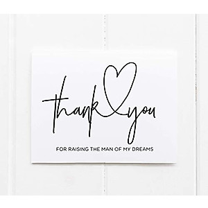 Thank You For Raising the Man of My Dreams Wedding Day Card, Mother in Law to Be Gift from Bride for Grooms Parents