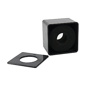 YaeGarden 4-Pack Microphone Flag Station Portable Square Cube Shaped Interview Mic Flag Station Logo Superior ABS Material, Black