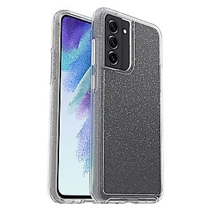 OtterBox Galaxy S21 FE 5G (Only) Symmetry Series Case - STARDUST (SILVER FLAKE), ultra-sleek, wireless charging compatible, raised edges protect camera & screen