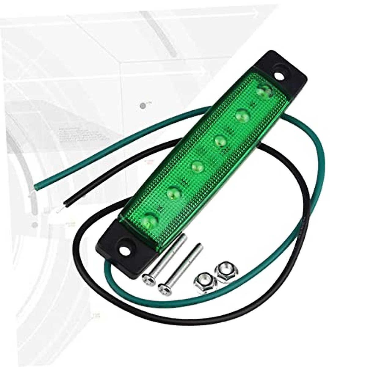 Unomor 2 Pcs 6 LED Rear Light Truck Tail Lights LED Tail Lights LED Taillight Brake Light Green LED Brake Lights LED Trailer Lights