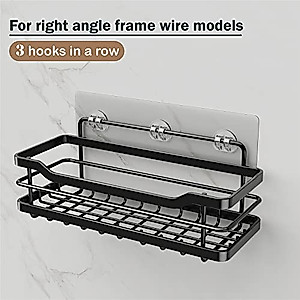 WeeProp 2 Packs Strong Sticky, Replacement Adhesive Sticker Hook,Waterproof Heavy-duty Sponge Holder Adhesives for Shower Caddy Basket Shelf, No Drilling Bath Transparent Adhesive Pad(10.2 x 2.76inch)