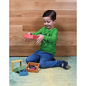 TickiT - 73416 Wooden Rainbow Architect Squares - Nesting Puzzle - Stacking Blocks for Ages 12M+