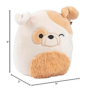 Squishmallows Original 5-Inch Brock The Bulldog - Official Jazwares Little Plush - Collectible Soft & Squishy Mini Stuffed Animal Toy - Add to Your Squad - Gift for Kids, Girls & Boys