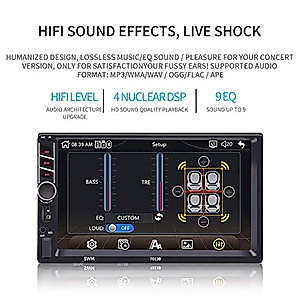 Double Din Car Stereo Compatible with Apple Carplay CAMECHO 7 Inch HD Touchscreen Radio with Bluetooth and Backup Camera, Remote Control, Phone Mirror Link,USB TF AUX Input, SWC, FM Audio Receivers