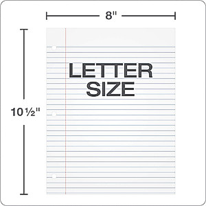 Oxford Filler Paper, 8 x 10-1/2 Inch Wide Ruled Paper, 3 Hole Punch, Loose Leaf Notebook Paper for 3 Ring Binders, 500 sheets (62330), white