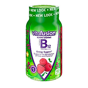 Vitafusion B12 Gummy Vitamins, Delicious Raspberry Flavor, 60ct (30 Day Supply)