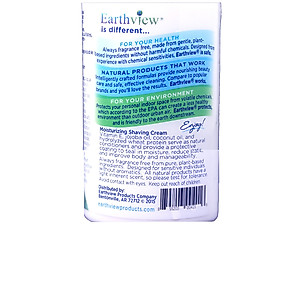 Earthview Shaving Cream, Fragrance Free, 8 oz, Natural, Smooth-Gliding Shave- Designed for Environmental Sensitivities (MCS, EI, MI)