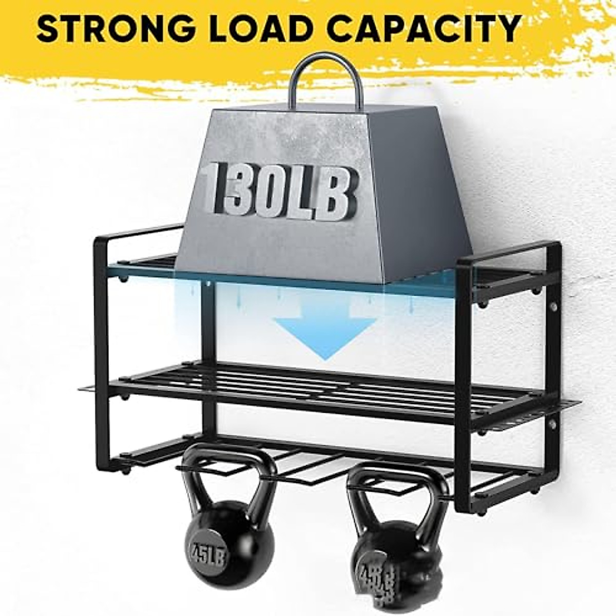 NDNCZDHC Tool Organizer Iron Power Tool Organizer Wall Mount Drill Holder 150lb Load Bearing Garage Shelving Rack for Workshop