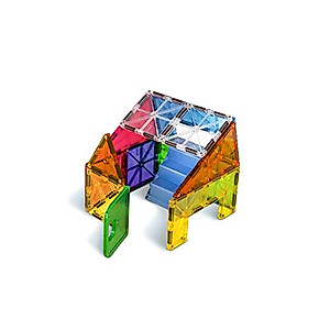 Magna-Tiles House Set, The Original Magnetic Building Tiles For Creative Open-Ended Play, Educational Toys For Children Ages 3 Years + (28 Pieces + Reusable Silicone Stickers)