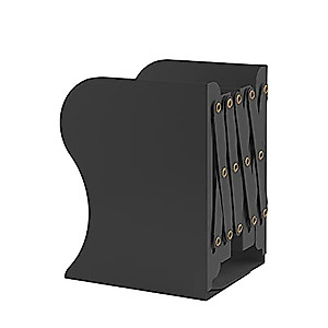MSDADA Adjustable Bookends, Bookends for Heavy Book, Expandable Book Organizer for Office, School, Libraries, Extends up to 19 inches (Black)