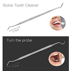 AGGICE Dental Tools, 7 Pack Teeth Cleaning Tools Kit, Tartar Plaque Remover for Teeth, Dentist Tool Kit with Stainless Steel Dental Mirror, Tooth Scraper, Dental Picks, Tweezer and Oral Torch…