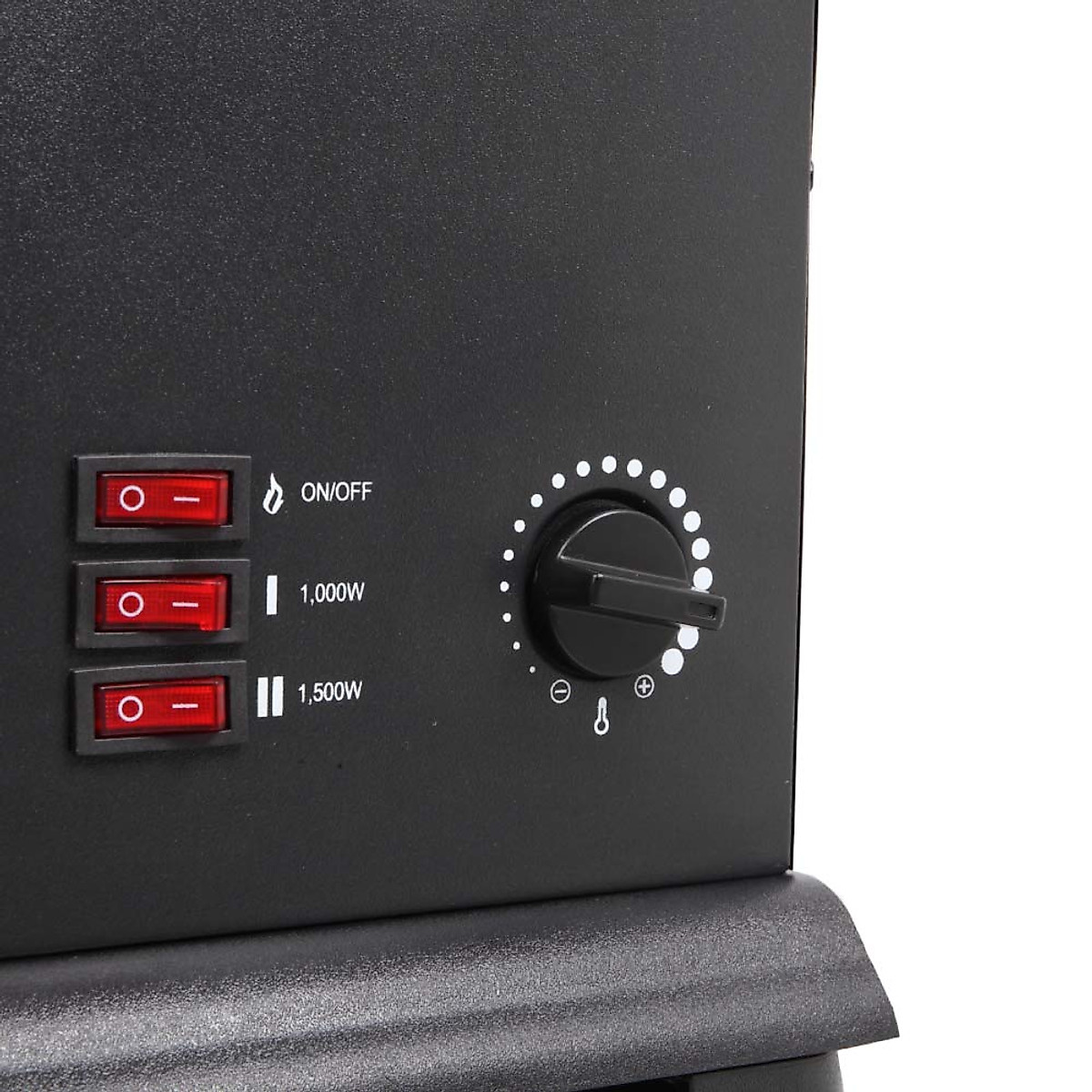 ROVSUN Electric Fireplace Stove, 22.4" Freestanding Infrared Quartz Heater w/Realistic Flame Effect, Overheat & Tip-Over Protections, Adjustable Temperature, 1000W/1500W, ETL, Bedroom Living Room