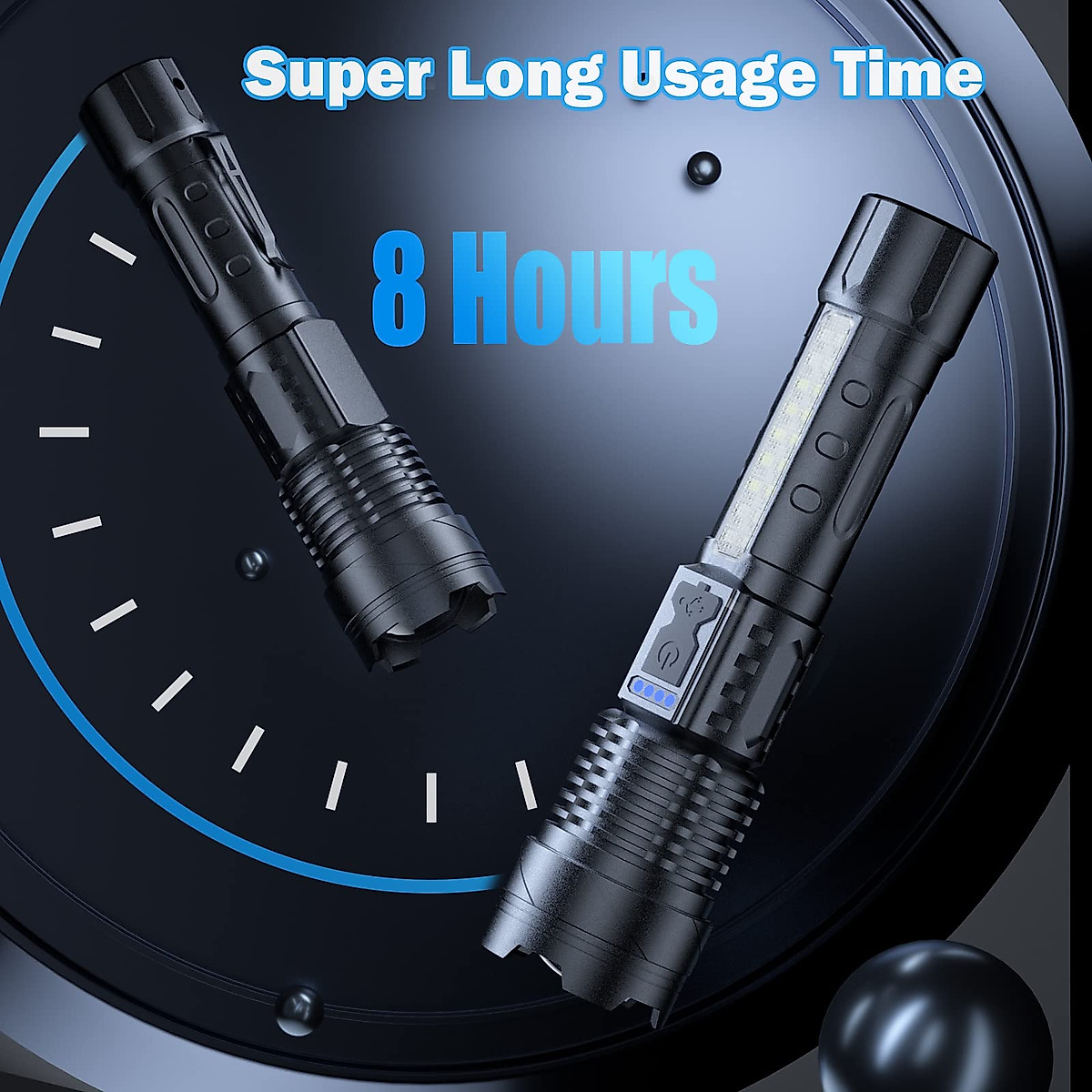 Cinlinso Flashlight High Lumens Rechargeable 2 Pack, 980000 Lumen Super Bright Led Flashlights with 7 Light Modes, IPX6 Waterproof, Powerful Handheld Flash Light for Camping Home Emergencies