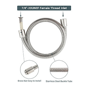 Phivan Commercial Faucet Parts 38" Commercial Sink Faucet Sprayer Hose Stainless Steel Pre-rinse Sprayer Hose Replacement Kit for Most Commercial Dish Spray Flexible Hose Restaurant Industrial Kitchen