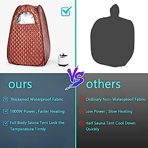 Portable Sauna for Home Full Body Personal Sauna Steam Sauna at Home Spa with 2.6L 1000W Steam Generator, 90 Minute Timer, Foldable Chair, Remote Control Included(Brown)