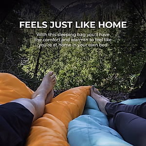 TETON Sports Celsius XL 0F Sleeping Bag; Great for Family Camping; Free Compression Sack, Blue - Right Zip