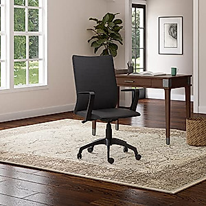 Leick Black Linen Apostrophe Office Chair with Black Caster Base