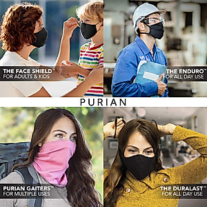 Cotton Face Masks with Long Tie Behind Straps | Dust Mask for Travel & Work | Black | 2 Pack