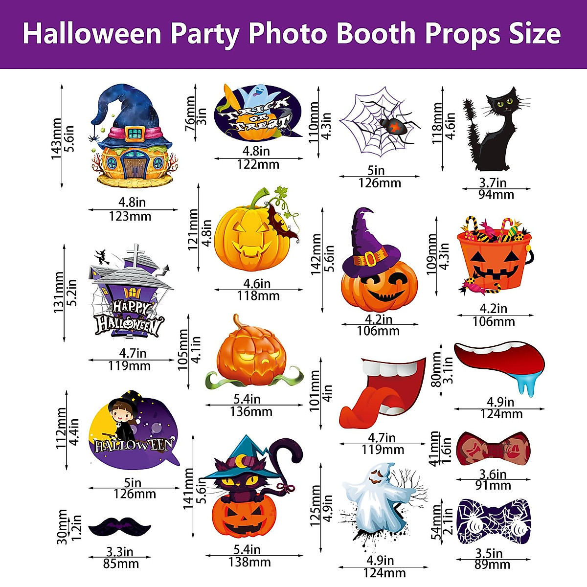 Halloween Party Photo Booth Props Frame, LMSHOWOWO Giant Halloween Inflatable Selfie Photo Frame, with 30 PCS Funny Halloween Photo Booth Props for Men Women Halloween Party Decoration Supplies