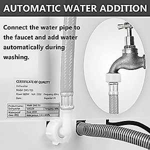 HAIMIM Portable Countertop Dishwasher,4 Washing Programs, Air-Dry Function and LED Light for Small Apartments, Dorms and RVs (Golden)