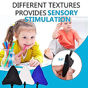 Shark Tooth Chew Necklace, Sensory Chew Necklace Bundle for Kids with Chewing, Teething, ADHD, Autism, Biting Needs, Oral Motor Chewy Teether, Made from Food Grade Silicone Safety, for Boys&Girls