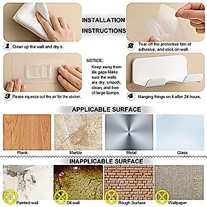 Hair Dryer Holder Wall Mounted - Self Adhesive Wall Hanging Hair Tool Organizer Wall Shelf for Blow Dryer Holder Rack Bathroom Vanity (White)