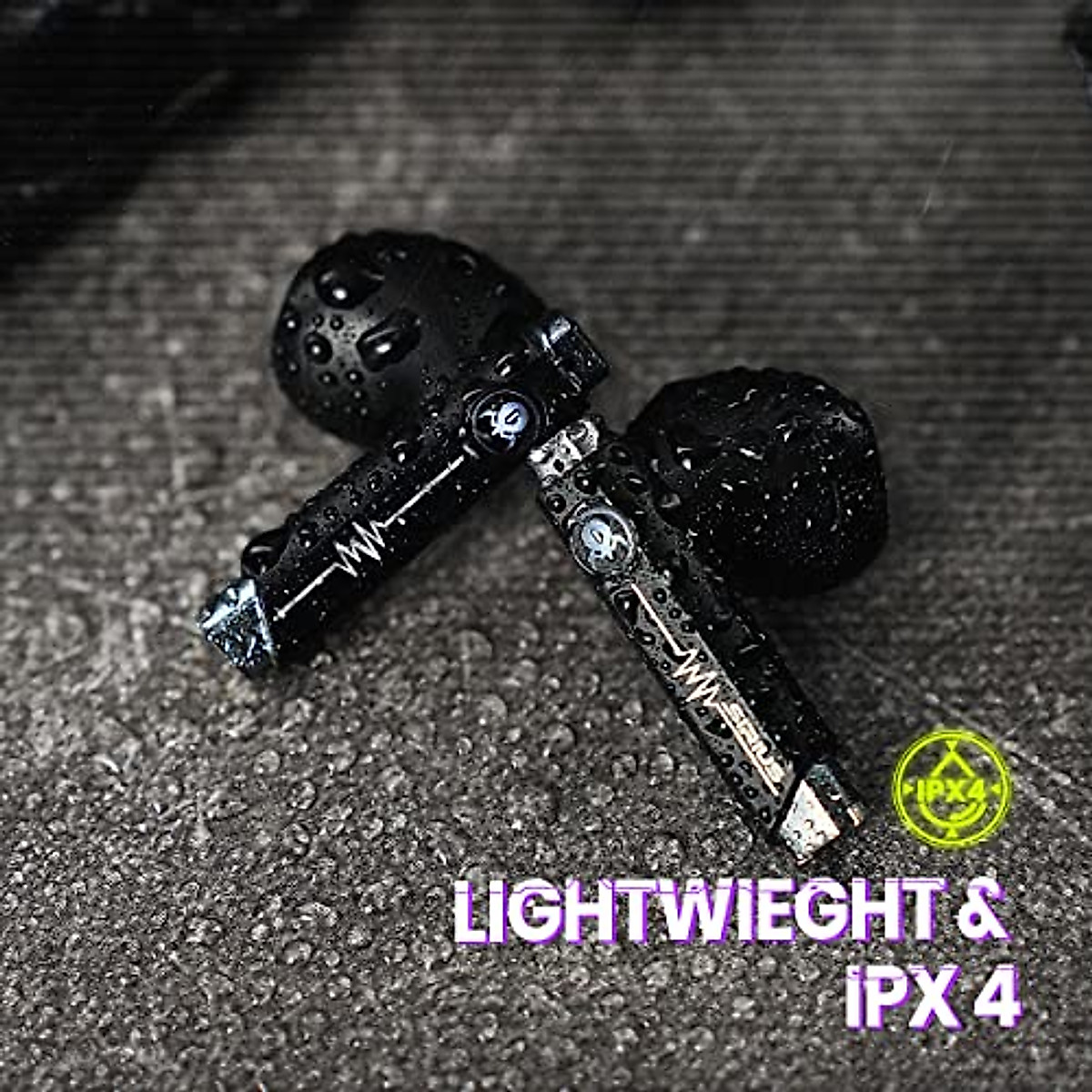 Gravastar Wireless Earbuds Sirius P5,Bluetooth in-Ear Headphones 40H Playback with Stereo Sound,4 RGB Lights,ENC for Clear Call,Bluetooth 5.2,IPX4,Support Multipoint Connection(Defense Armor)