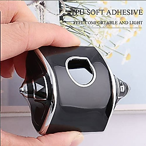 SANRILY Beige Soft TPU Sliver-Edge for Volvo Key Fob Cover XC90 XC60 S60 XC40 Accessories Keyless Full Covered Key Case Shell with Bling Leather Keychain