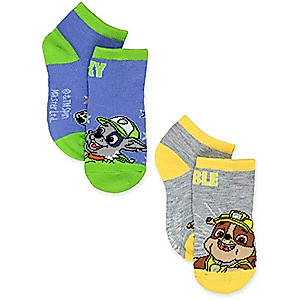 Nickelodeon Paw Patrol Toddler Boys 6 Pack Quarter Style Socks Set (Small (Sock: 4-6), Multicolor)