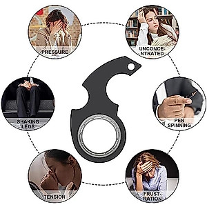 Keychain Spinner Toy, Portable Keyring Spinner Toy, Finger Keychain Spinner Portable Keychain Spinner, Novelty Keychains for Finger Exercise(2PCS)