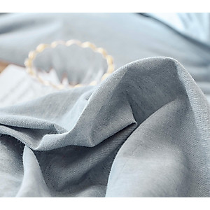 MOON'S SLEEPWARES / Herse Series / [ Sky Blue and Brown, California King Size ] [ 100% Cotton 200 Thread Count ] Duvet Cover Set (Duvet Cover with Two Pillow Cases) SJTDS240x275SB