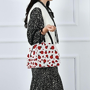 Lunch Bag Insulated Lunchbox Handbag Tote Bags Cute Red Ladybug Reusable Cooler Containers Organizer School Outdoor for Women Men Girls Boys Kids