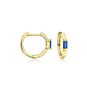 RS Pure by Ross-Simons 0.10 ct. t.w. Sapphire Huggie Hoop Earrings in 14kt Yellow Gold
