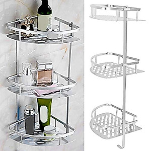 Corner Shower Caddy 3 Tiers Organizer Shelf Corner, Rustproof, Plastic Shower Rack Stands for Inside Bathroom Toilet Kitchen Bathtub Shower pan