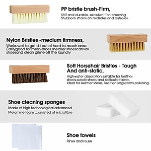 24 Pcs Shoes Wash Bags kit for Washing Machine Includes 6 Laundry Mesh Bags 3 Shoe Wash Bags 3 Brushes 3 Pairs Anti-wrinkle Sneaker Protector 1 Hanging Dryer Basket 2 Shoe Tree 2 Wipes 4 Magic Sponge