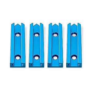 POWERTEC 71609-P4 3" T-Track Intersection Kit with Predrilled Mounting Holes, 4 Sets, For Universal T track, Aluminum T Track Accessories for Woodworking Jigs and Fixtures