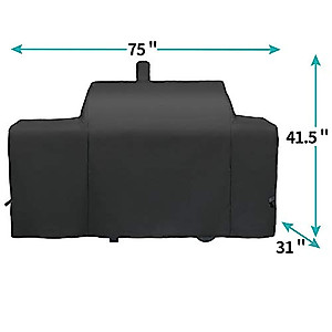 i COVER Grill Cover for Oklahoma Joe's Longhorn Combo Charcoal Gas Smoker & Grill Cover Heavy Duty Waterproof Patio Outdoor Canvas Barbeque BBQ Grill Smoker Cover
