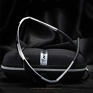 RoShari Mens Sports Polarized Sunglasses UV Protection Fashion Sunglasses for Men Fishing Driving Aluminum Magnesium Frame Ultra Light (Black-Blue)