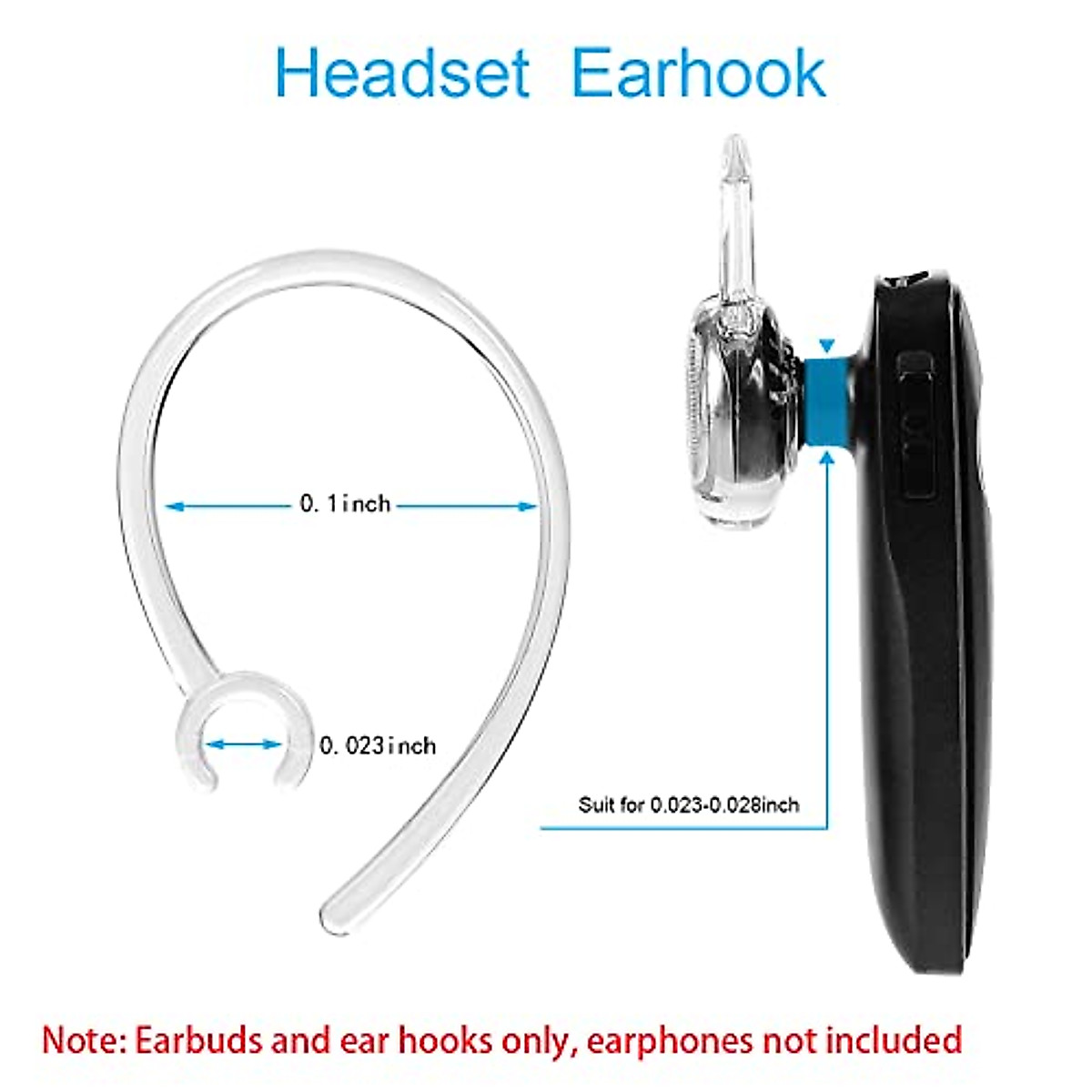 Earbud Tips Silicone Ear Tips & Ear Hook Replacement Earbud Tips 12 Pcs Replacement Ear Hooks And 6pcs Large Replacement Eargel Compatible With Plantronics M70 M165 M1100 M100 M55 M28 M25 Voyager Edge