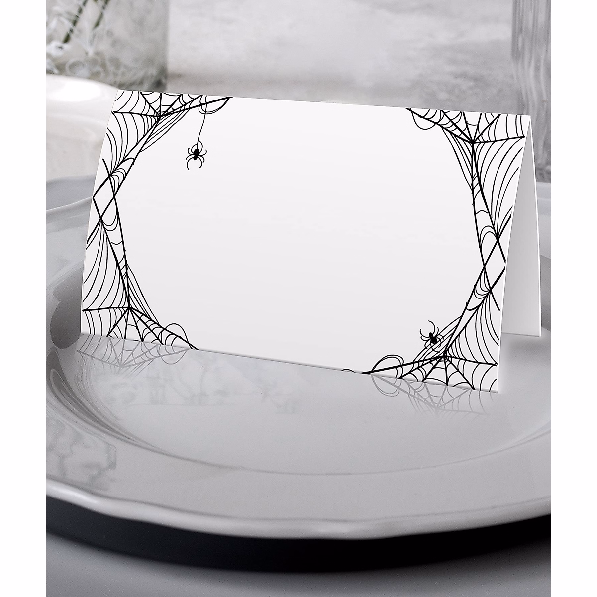 Halloween Food Tent Labels(25 pack) - Place Cards for Halloween, Table Place Cards - Perfect for Halloween Place Cards, Banquet tables, Buffet food label, Halloween Party-(FZ-a20)