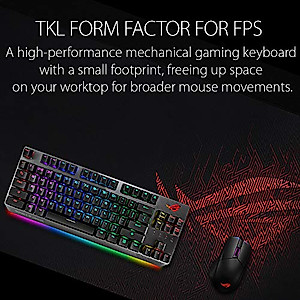 ASUS ROG Strix Scope NX TKL | 80% Gaming Mechanical Keyboard, ROG NX Red Linear Switches, Detachable Cable, Stealth Key, Aura Sync, Programmable Macros, Aluminum Top