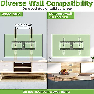 USX MOUNT Fixed TV Wall Mount, Low Profile TV Mount for Most 37-70 Inch Flat Screen TVs, Max VESA 600x400mm Wall Mount TV Bracket Holds up to 132 lbs, Fits 16"/18"/24" Wood Studs, Quick Release Lock