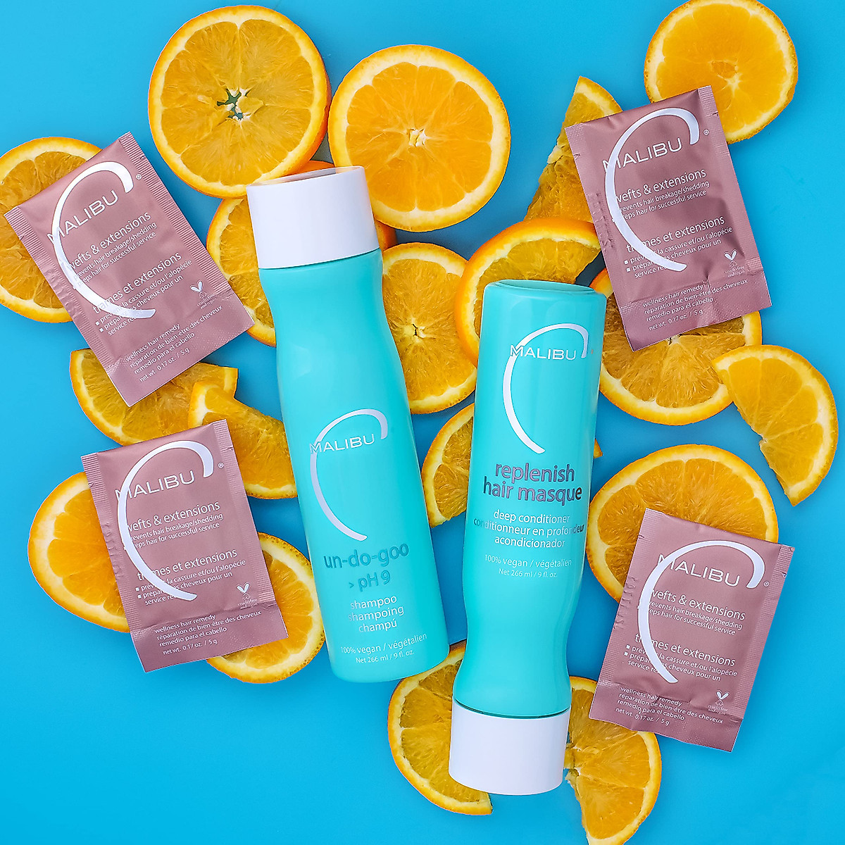 Malibu C Wefts & Extensions Wellness Hair Remedy (1 Packet) - Removes Build Up + Prevents Hair Breakage - Prepares Natural Hair for Hair Extension Application